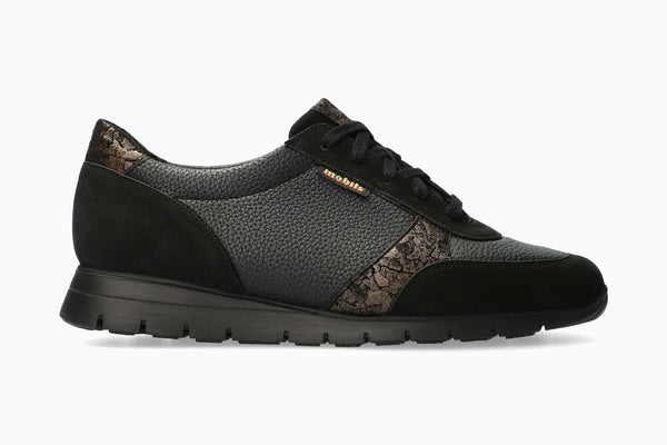 MOBILS DALILHA | Women Sneaker Black Textile Leather Metallic